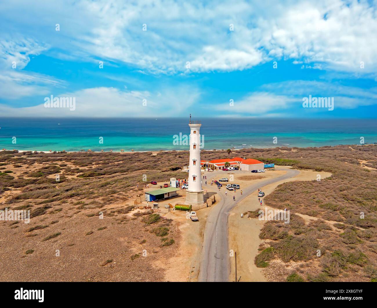Aerial from California LIghthouse on Aruba island in the Caribbean ...