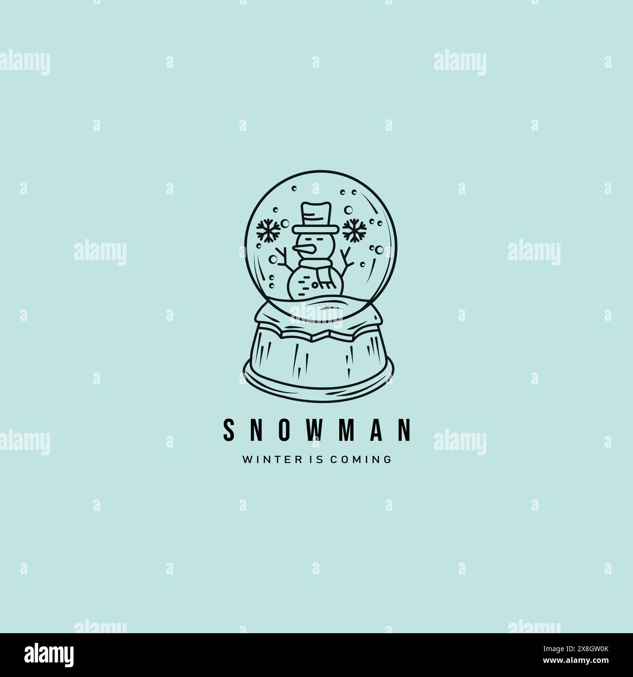 line art snowman minimalist logo vector design Stock Vector Image & Art ...