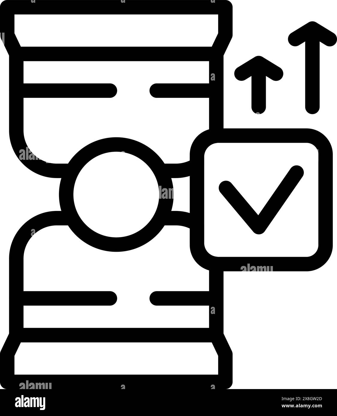 Black line icon symbolizing time management, project deadlines, and ...