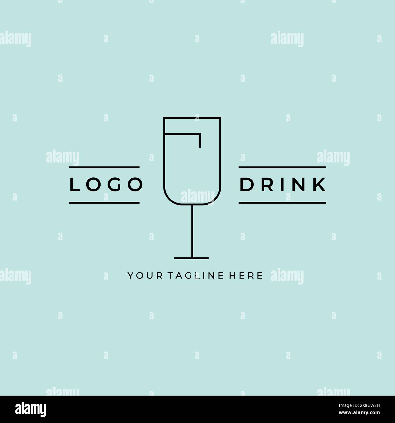 drink line art minimalist logo vector design Stock Vector Image & Art ...