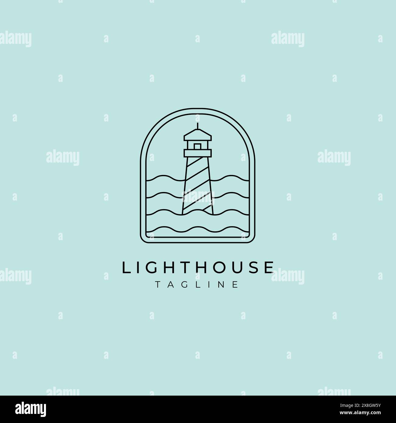 line art lighthouse logo vector illustration design, minimalist ...