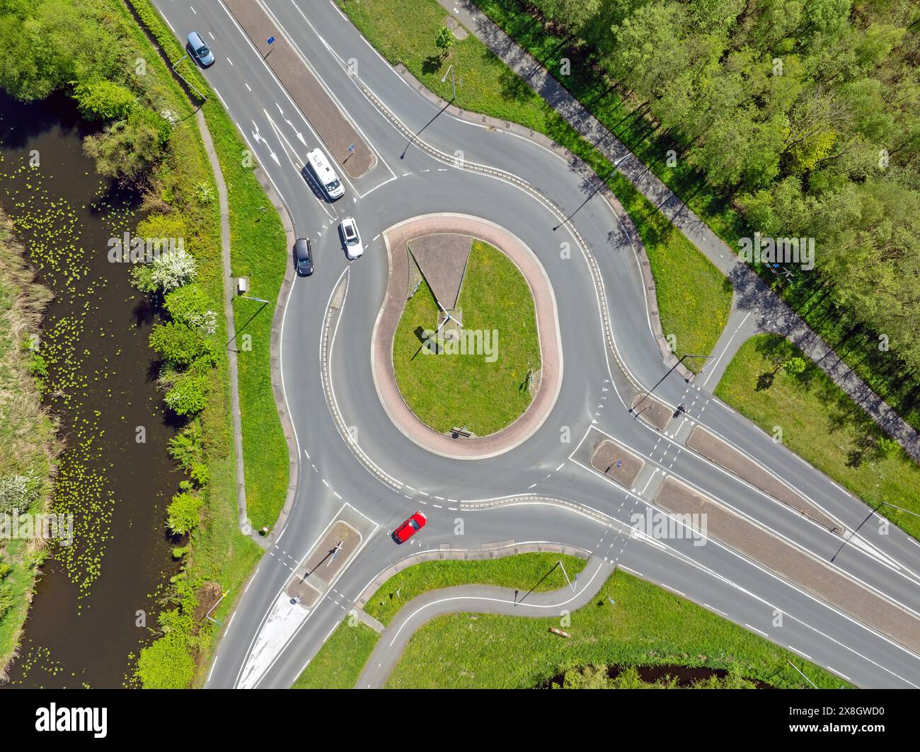Aerial topshot from a roundabout in the Netherlands Stock Photo - Alamy