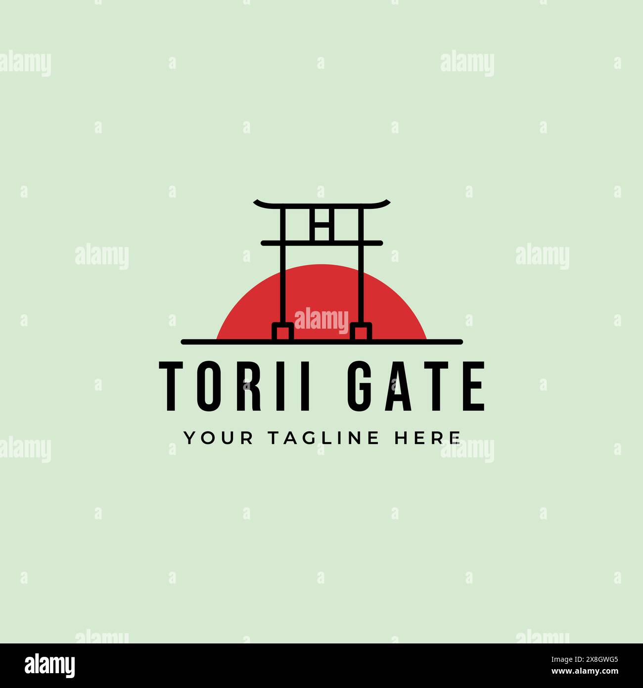torii gate logo japanese culture vector symbol minimal illustration ...