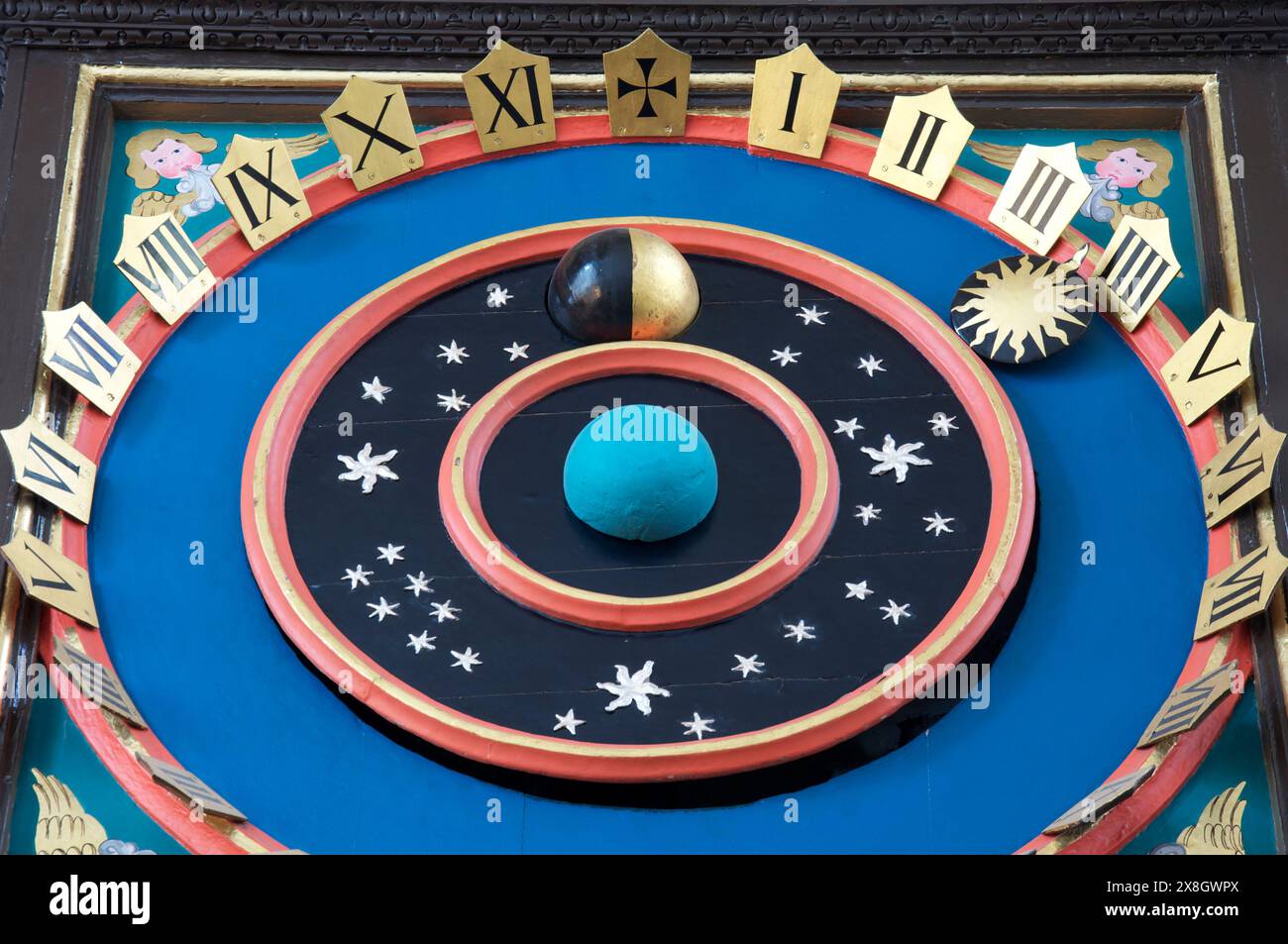 The 14th century Wimborne Minster astronomical clock, one of the oldest ...