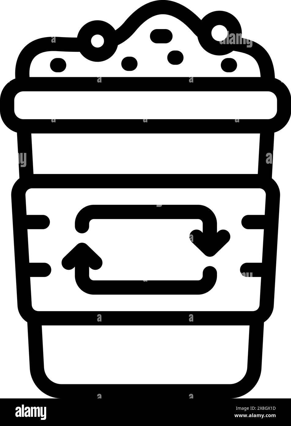 Minimalist black and white reusable coffee cup icon symbolizing ...
