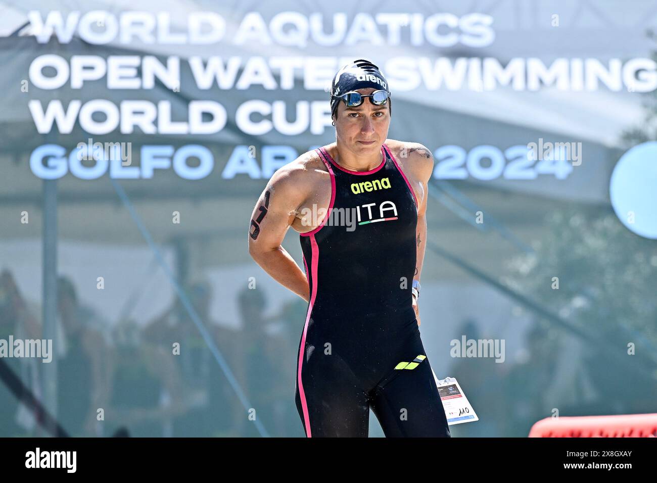 Rachele Bruni of Italy prepares to compete in the Women's 10 km during ...