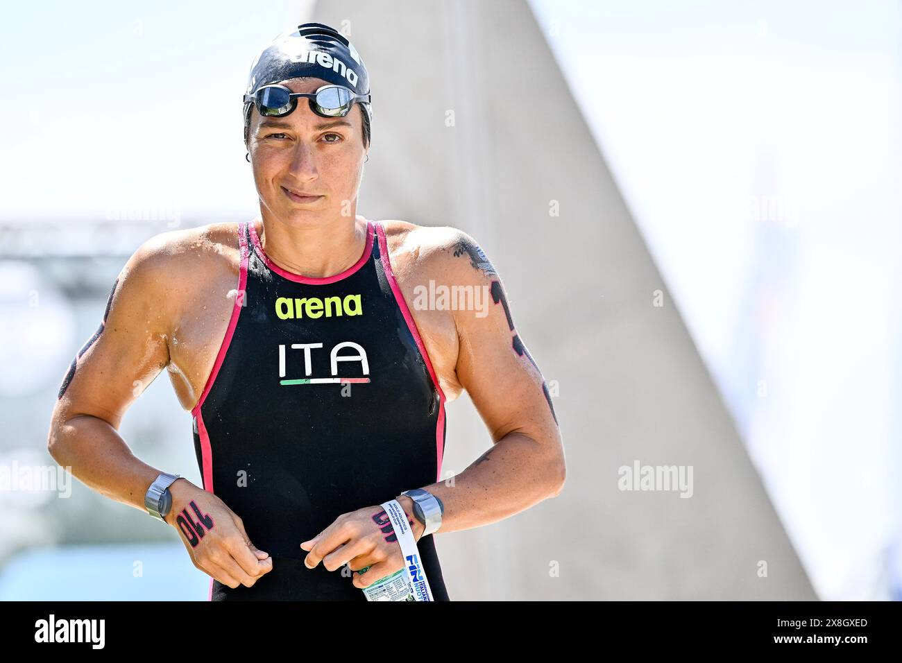 Rachele Bruni of Italy prepares to compete in the Women's 10 km during ...