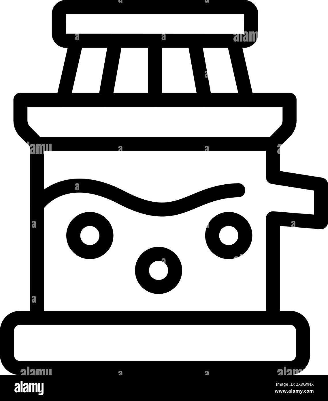 Simplistic line drawing of a honey jar, perfect for iconography and ...