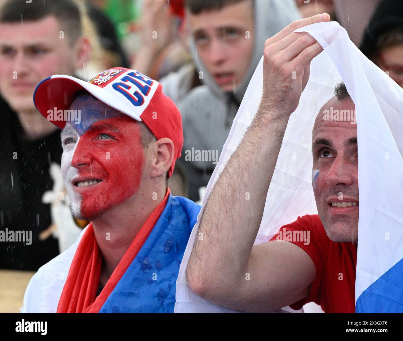 Prague, Czech Republic. 25th May, 2024. Czech fans pictured during the ...