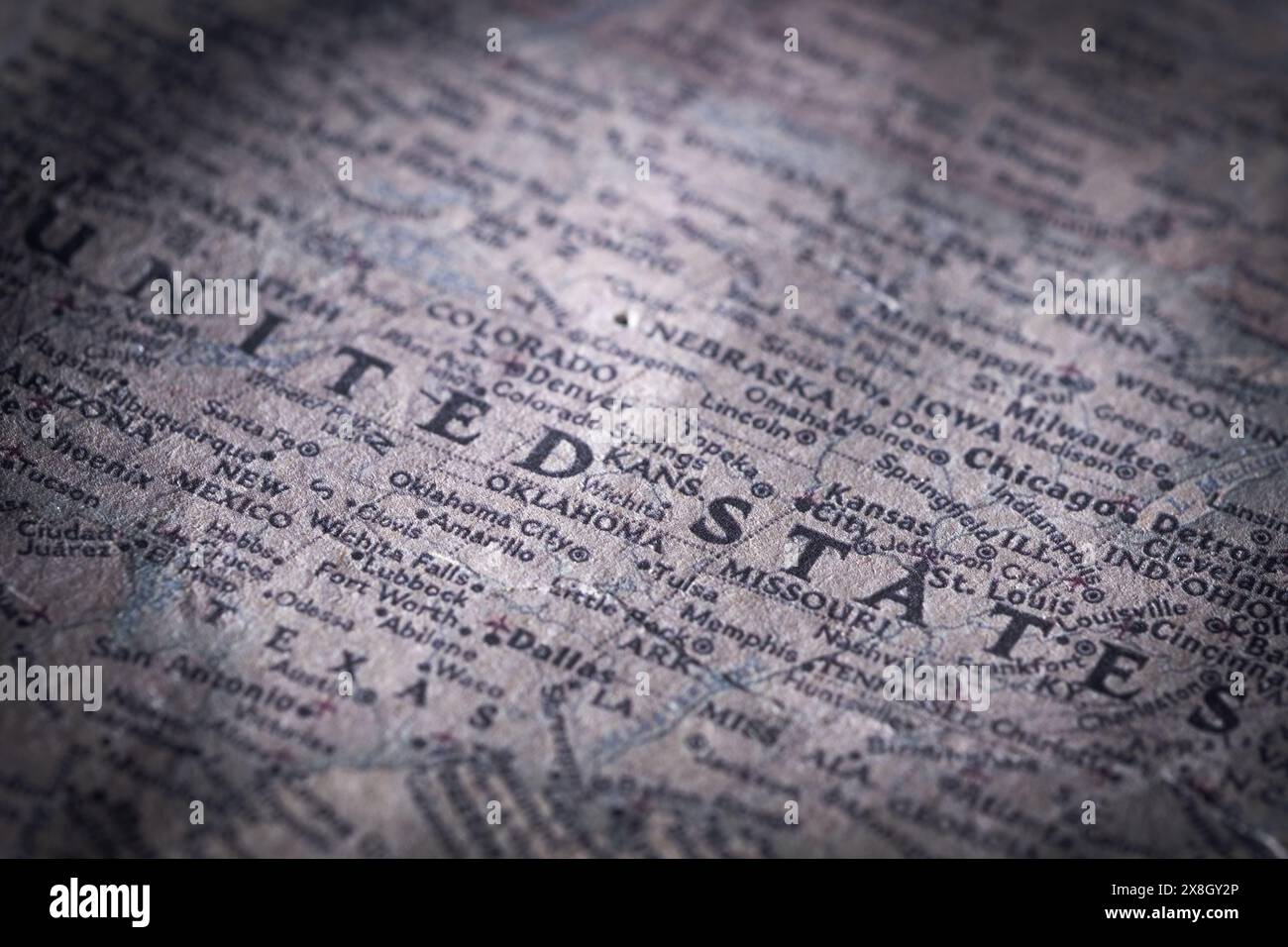 United states map with states borders hi-res stock photography and ...