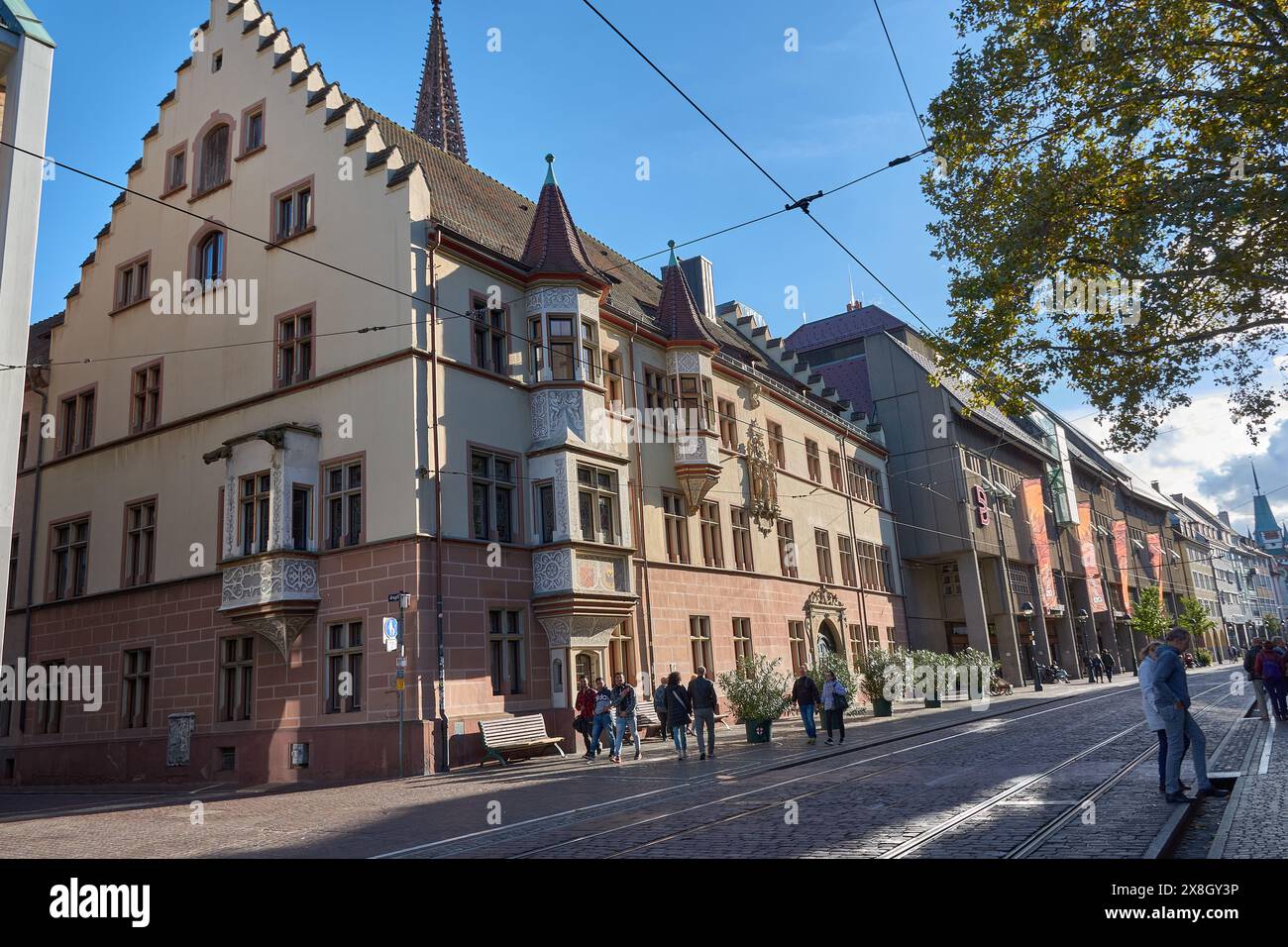 Freiburg, Germany; October,15,23, Facades of historic buildings in ...