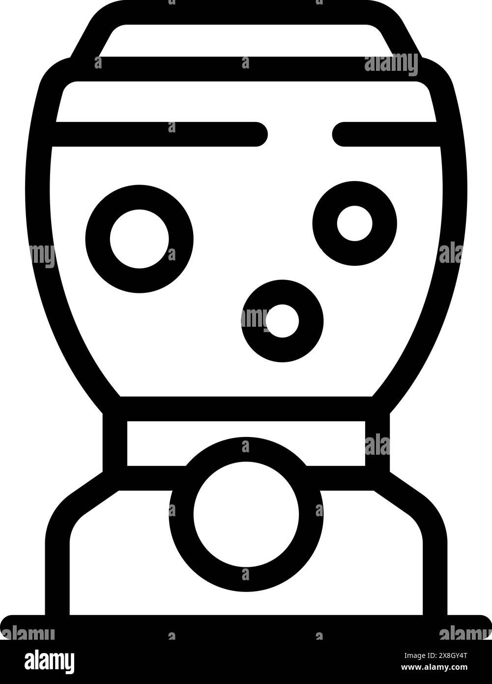 Cartoon astronaut icon in space with helmet. Vector illustration. Line ...