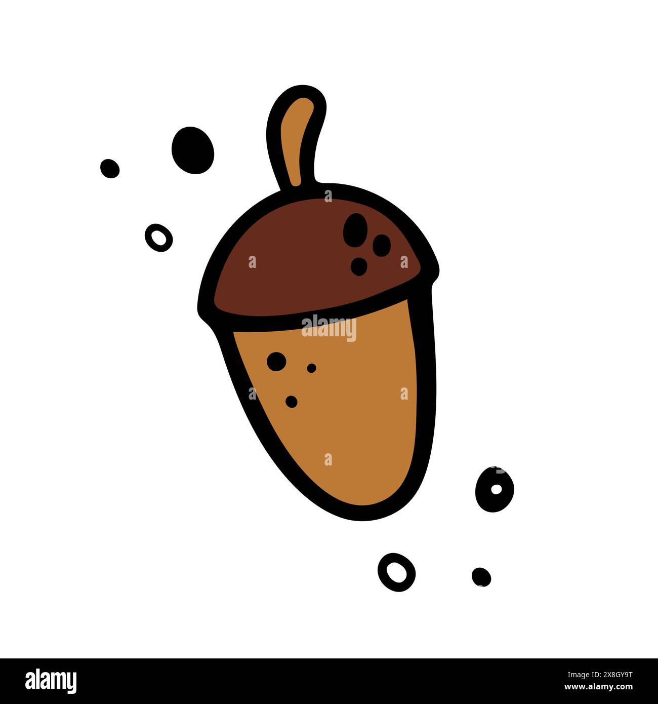 Hand drawn acorn. Vector illustration in Doodle style Stock Vector ...