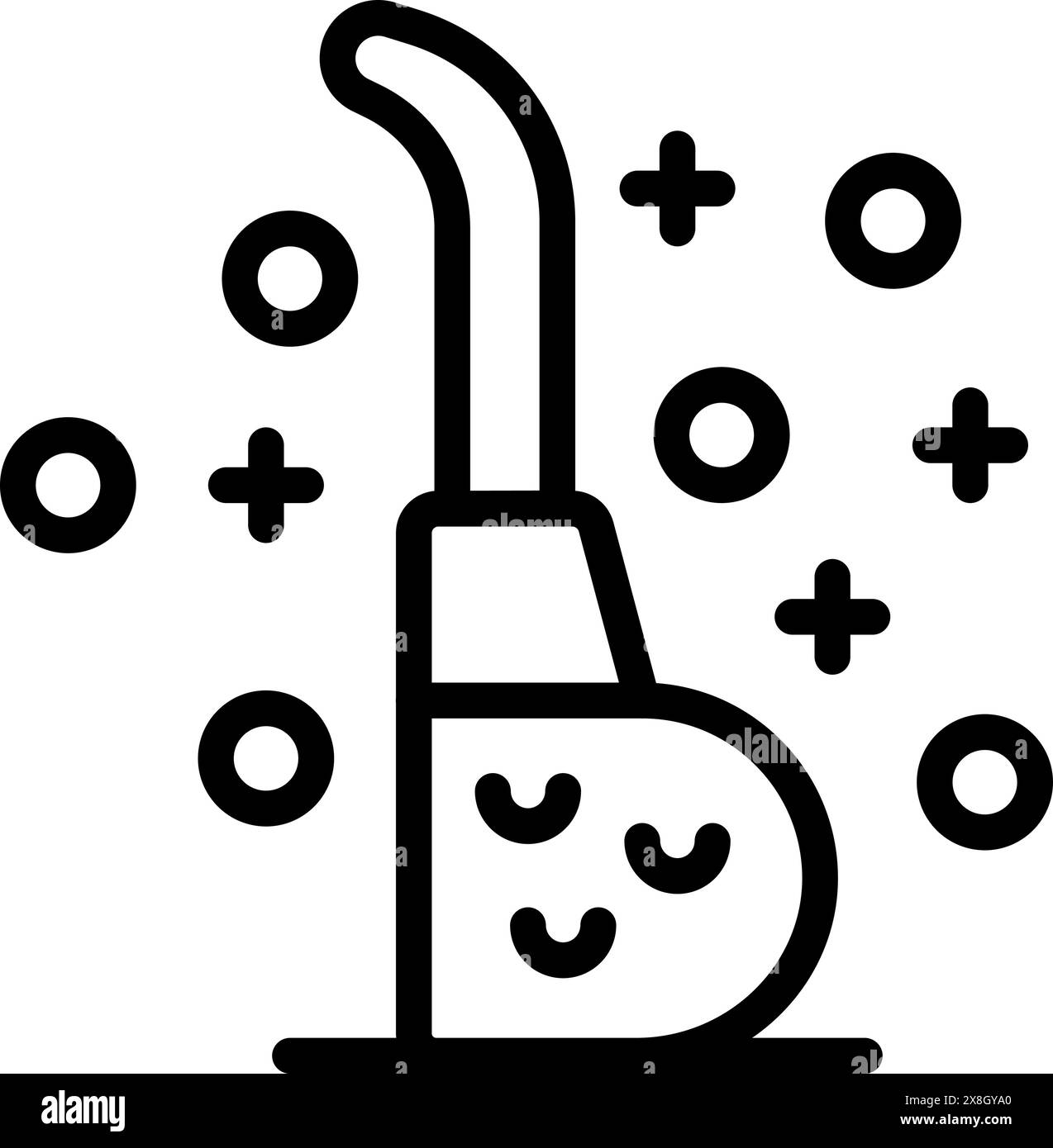 Whimsical cartoon illustration of a happy character using an inhaler to ...