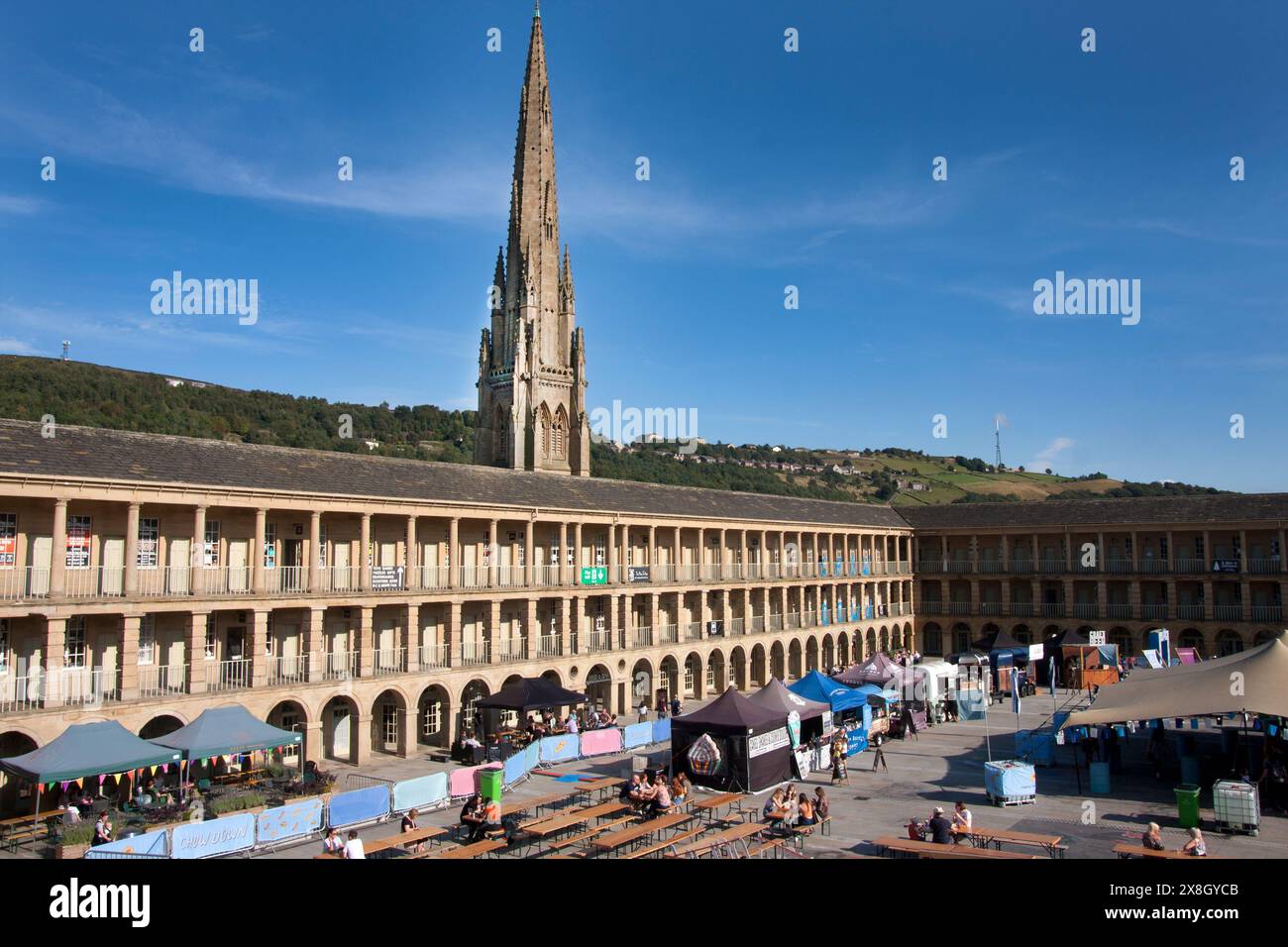 Piece Hall, a restored historic building once the centre of trading for ...