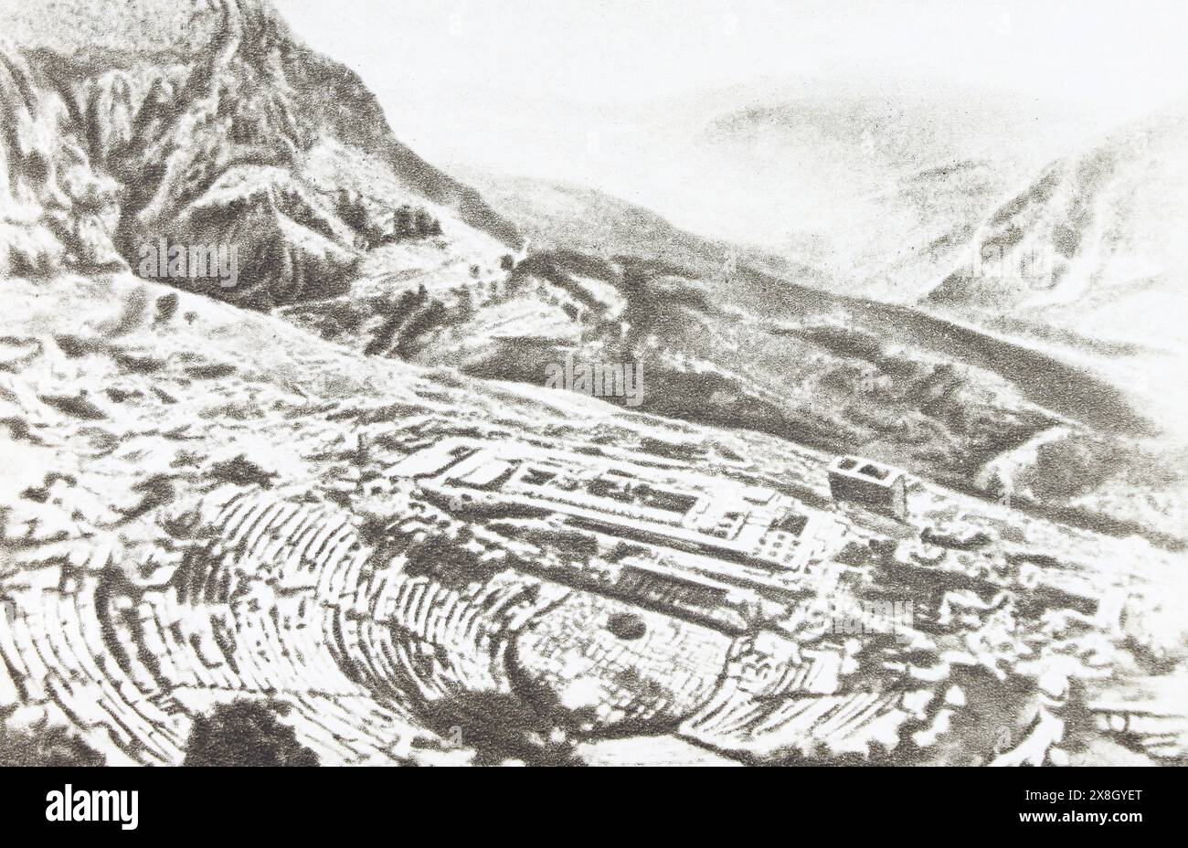 The ruins of Delphi. Photography from the mid-20th century Stock Photo ...