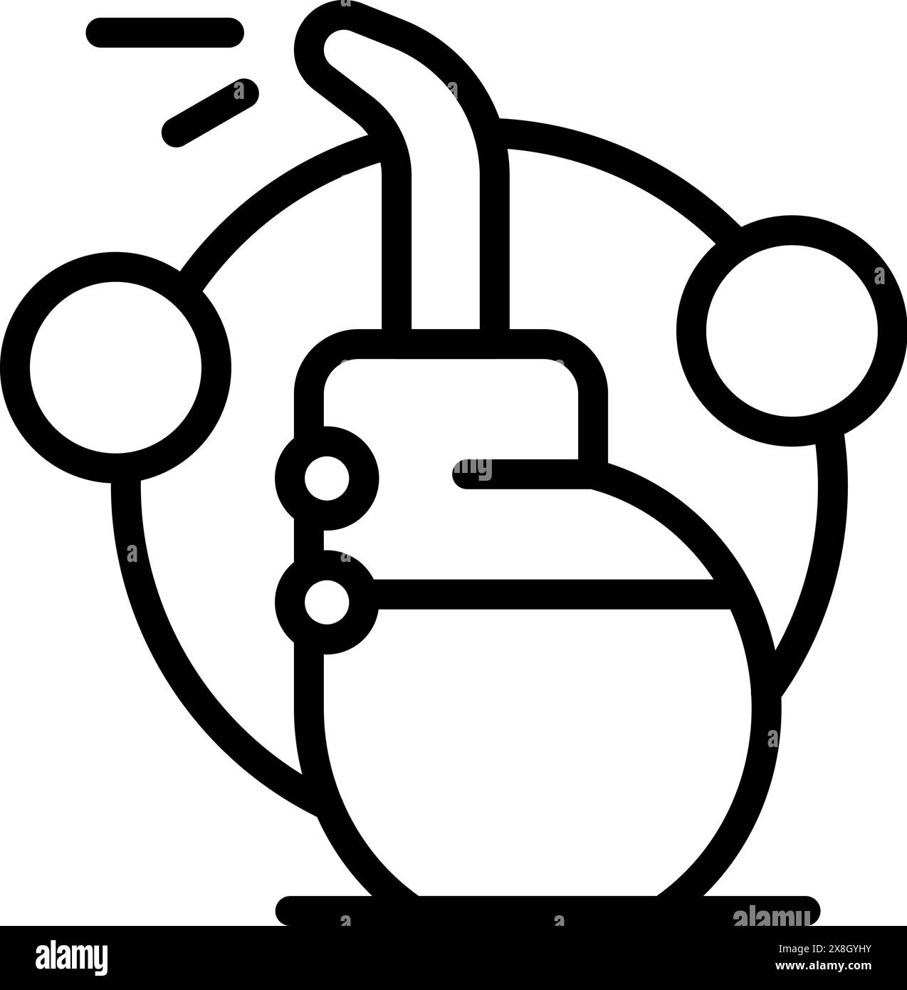 Black and white vector illustration of a clicking finger icon button ...