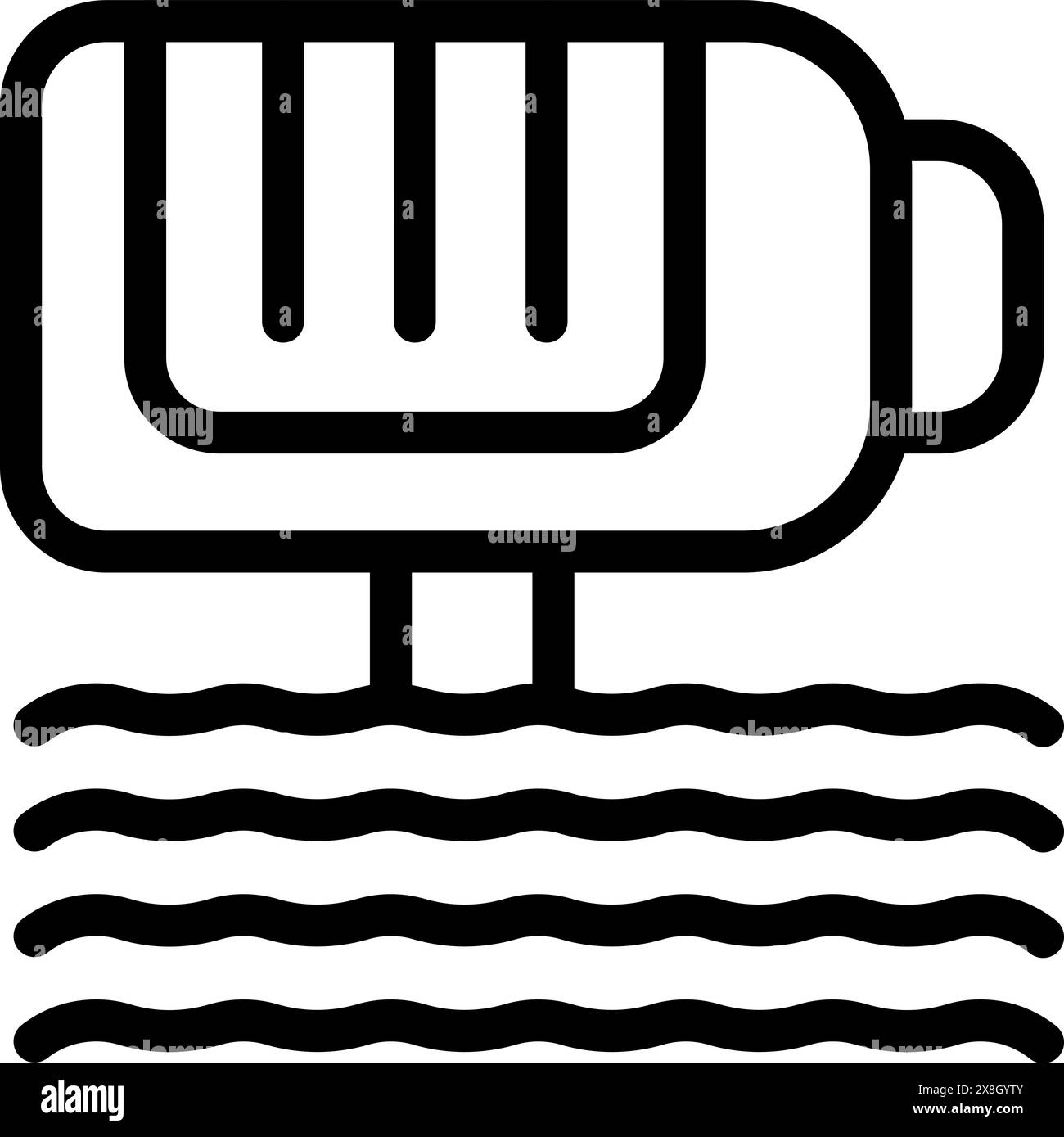 Simple line illustration of an electric immersion heater for water ...