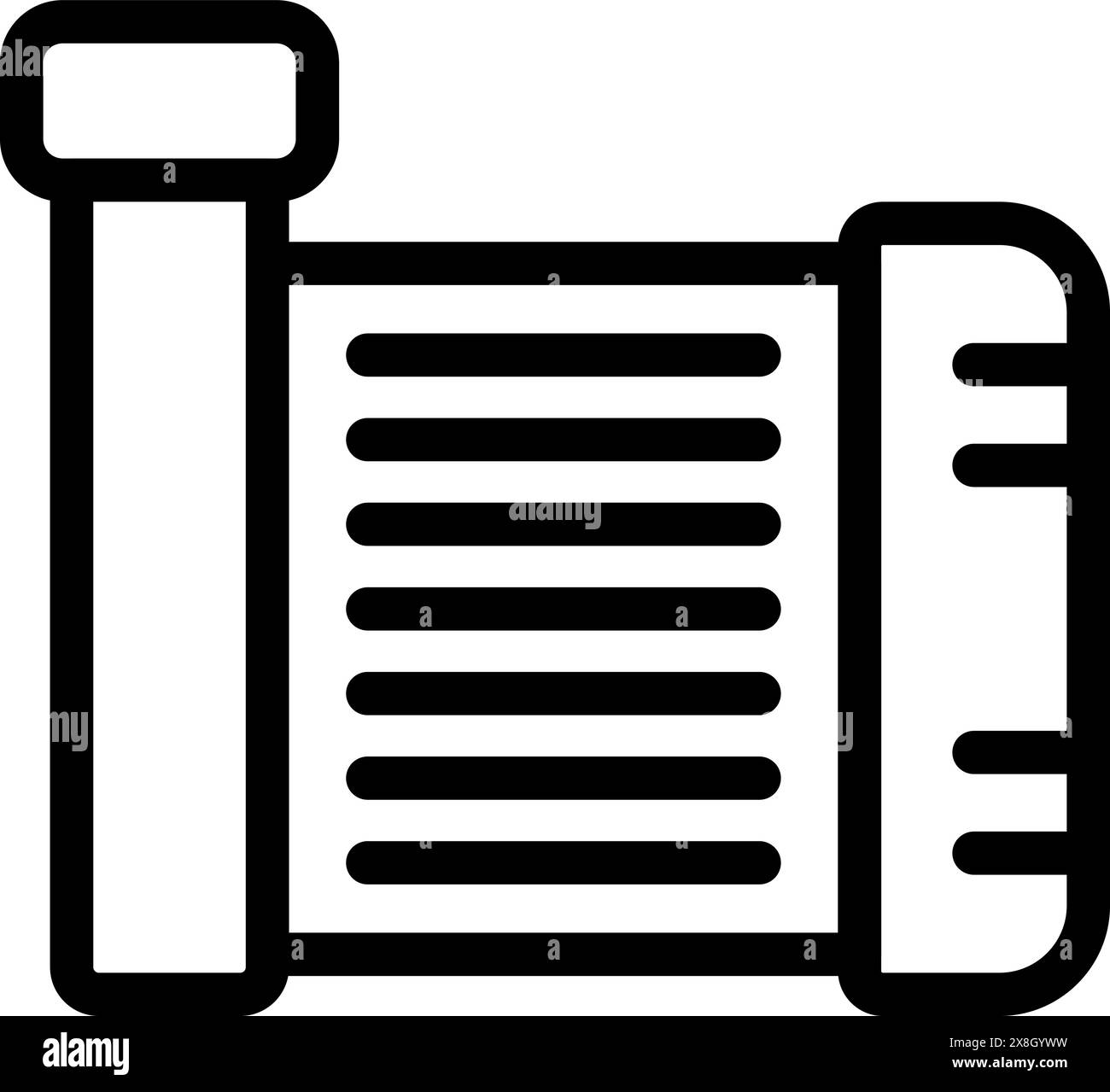 Simple Outline Vector Icon Illustrating A Scroll Perfect For Graphic Design Elements Stock