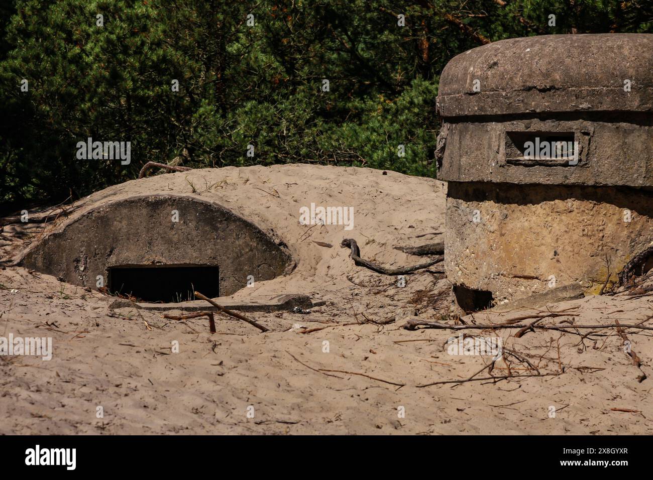Old fortifications of the Polish coast. A sniper position buried in the ...
