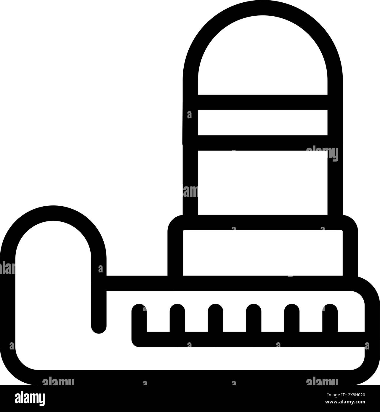 Vector line icon of a measuring tape, simple black on white Stock ...