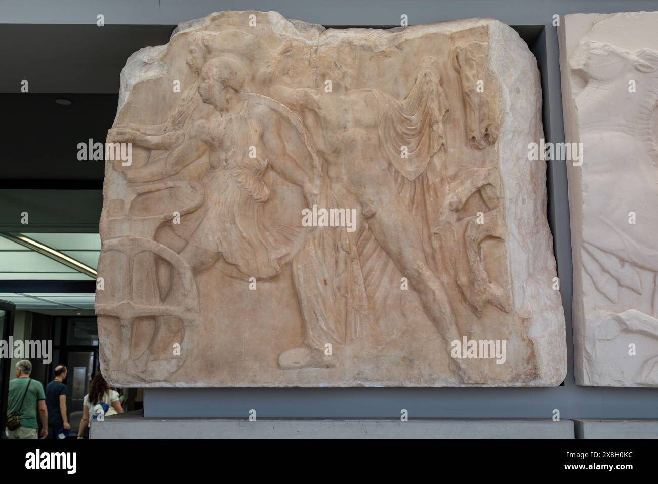 Fragment of the Parthenon frieze, The Acropolis of Athens, 5th Century BC.The Acropolis Museum ...