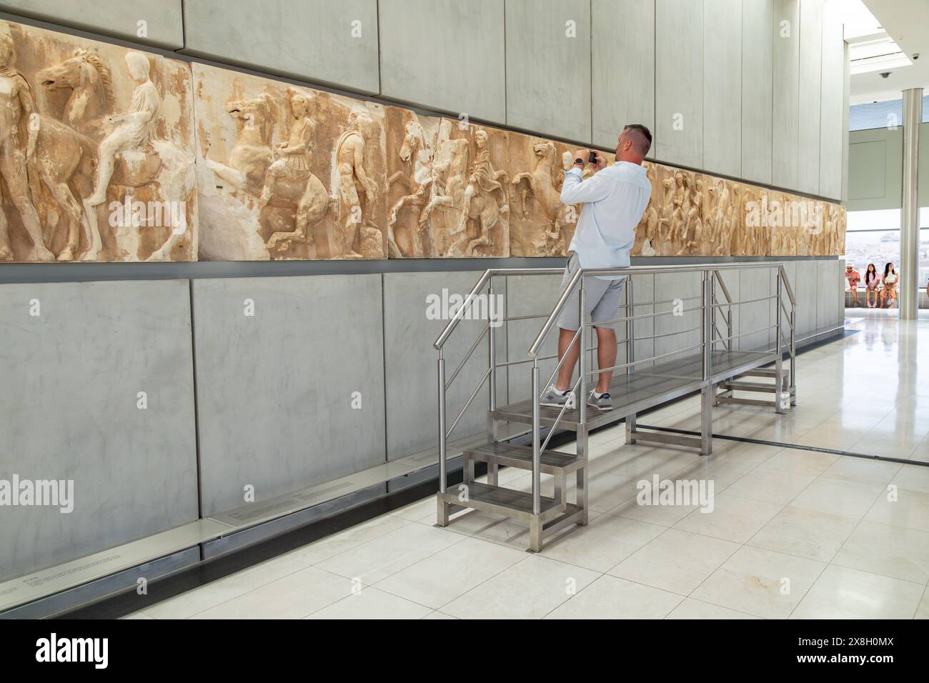 Fragment of the Parthenon frieze, The Acropolis of Athens, 5th Century BC.The Acropolis Museum ...