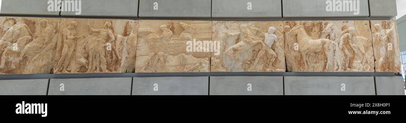 Parthenon Marbles at The Acropolis Museum, Athens, Greece, Europe Stock ...