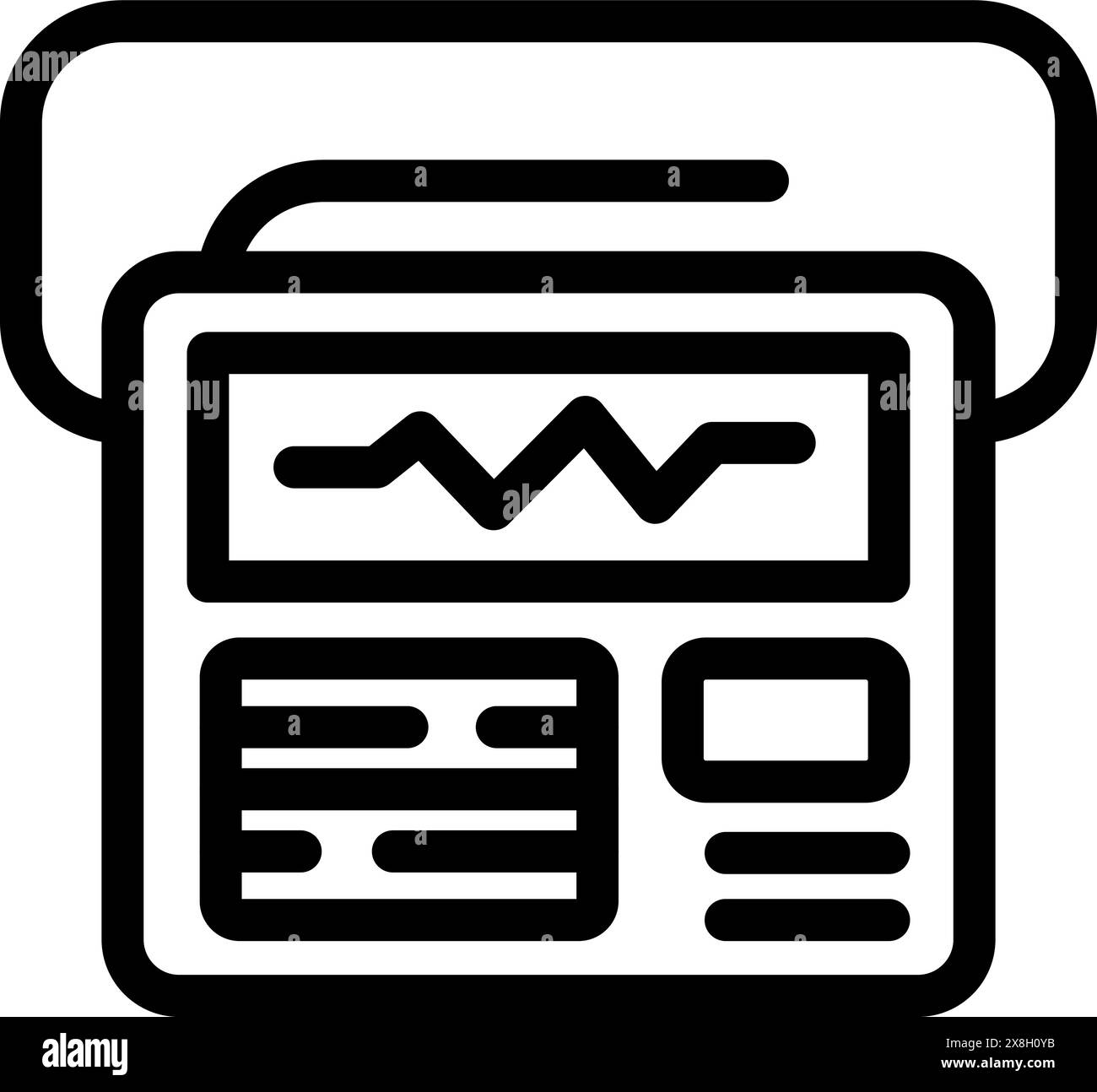 Professional and modern flat design of an oscilloscope icon in black ...