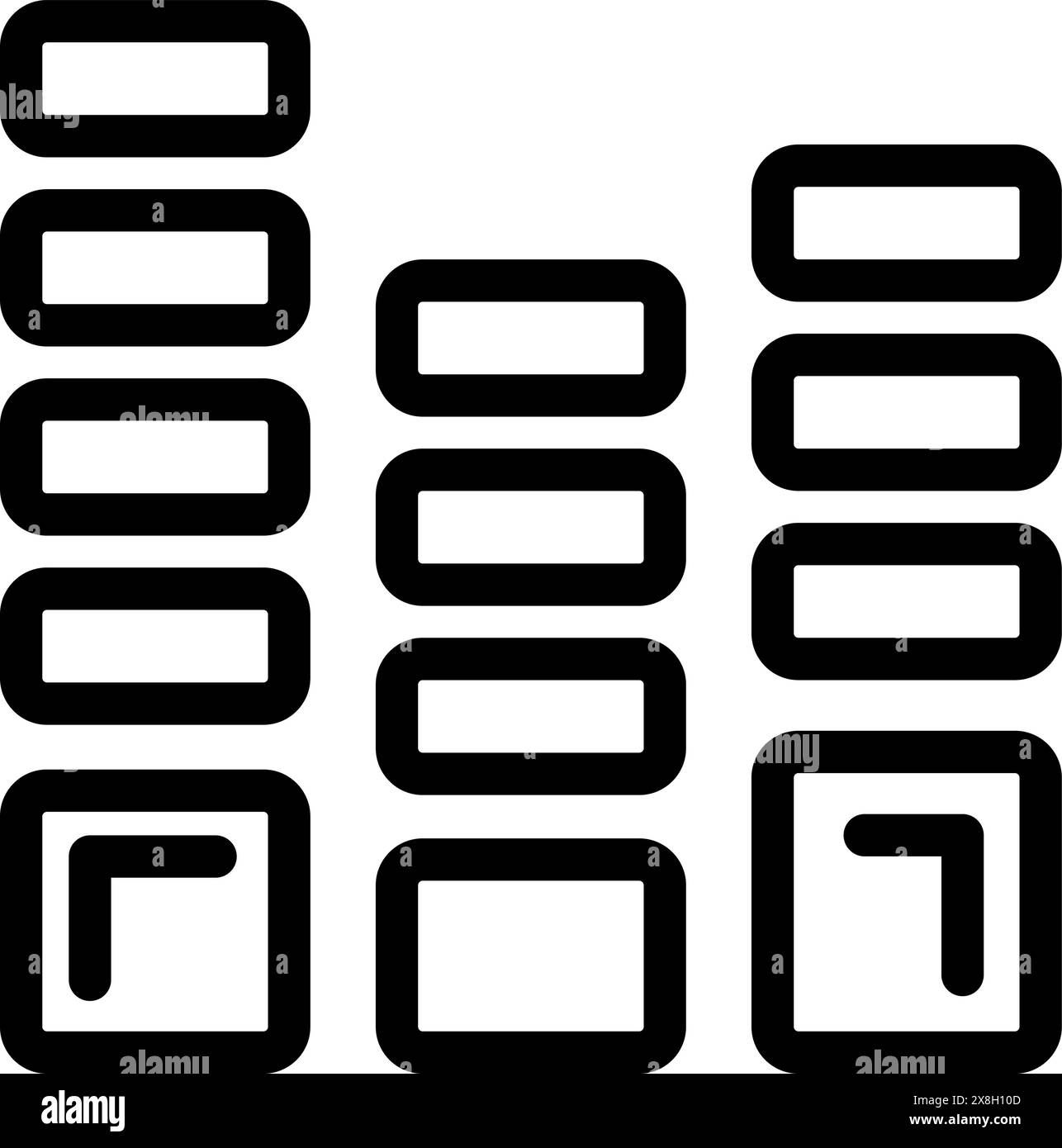 Vector illustration of minimalist sound bars and play symbols isolated ...