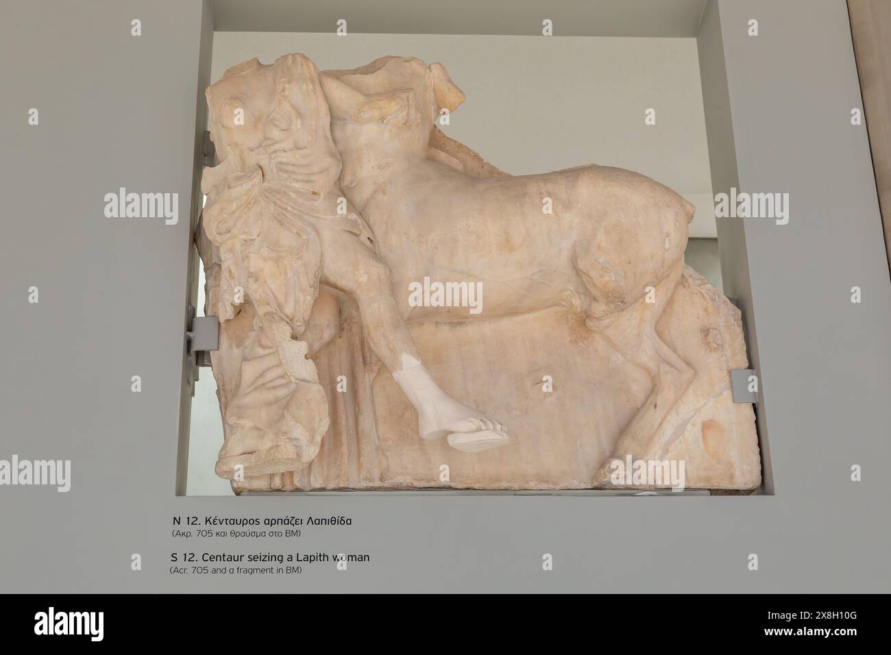 Parthenon Metopes at The Acropolis Museum, Athens, Greece, Europe Stock ...