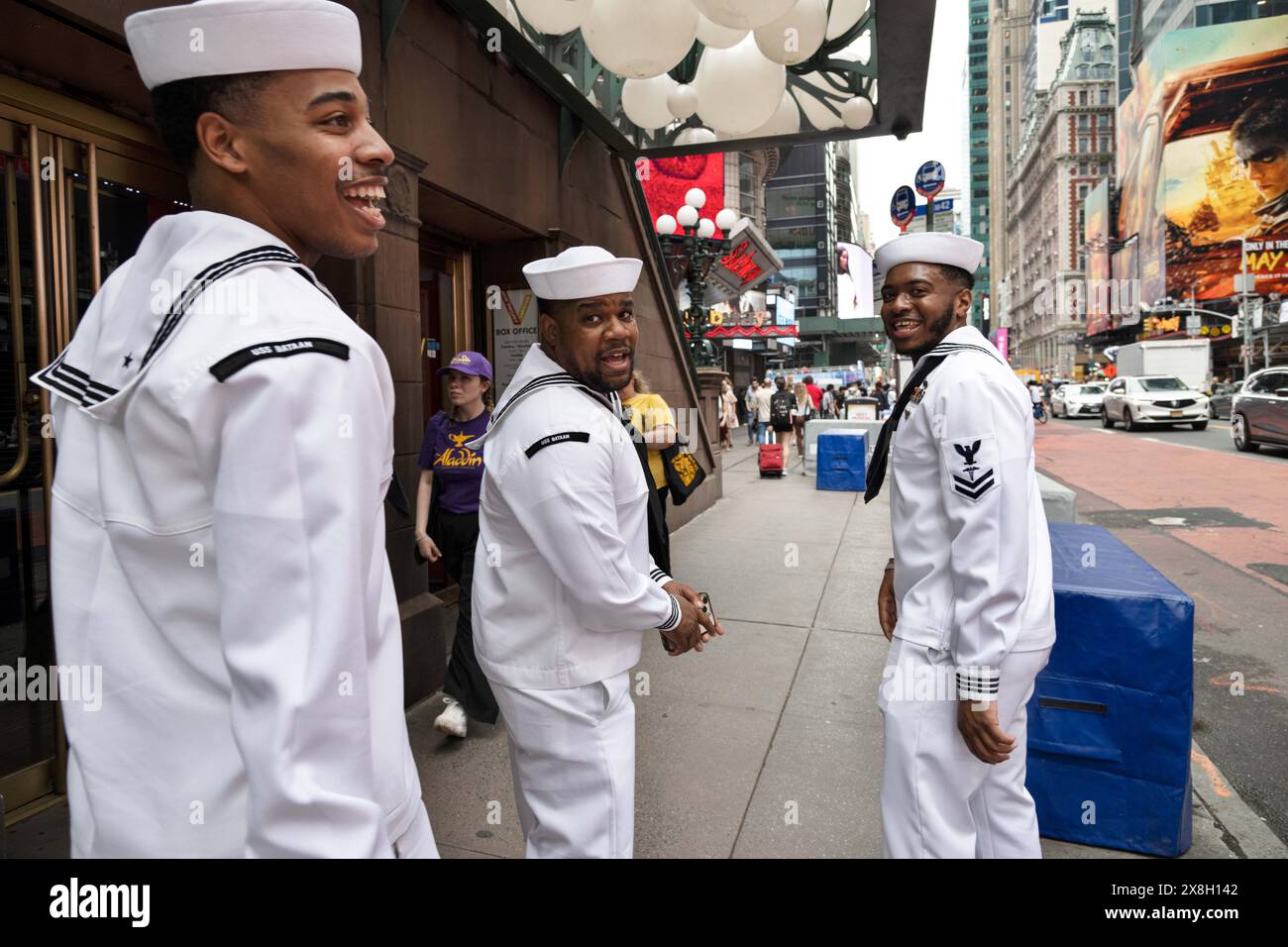 New York, New York, USA. 23rd May, 2024. Sailors from the US Navy visit ...