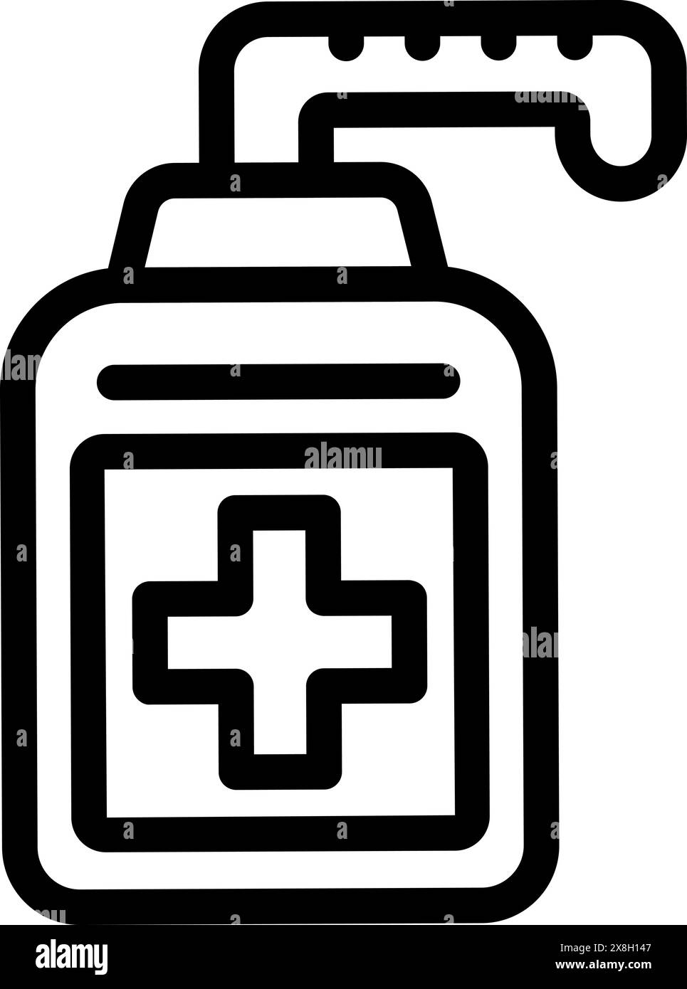 Vector illustration of hand sanitizer icon in black and white ...
