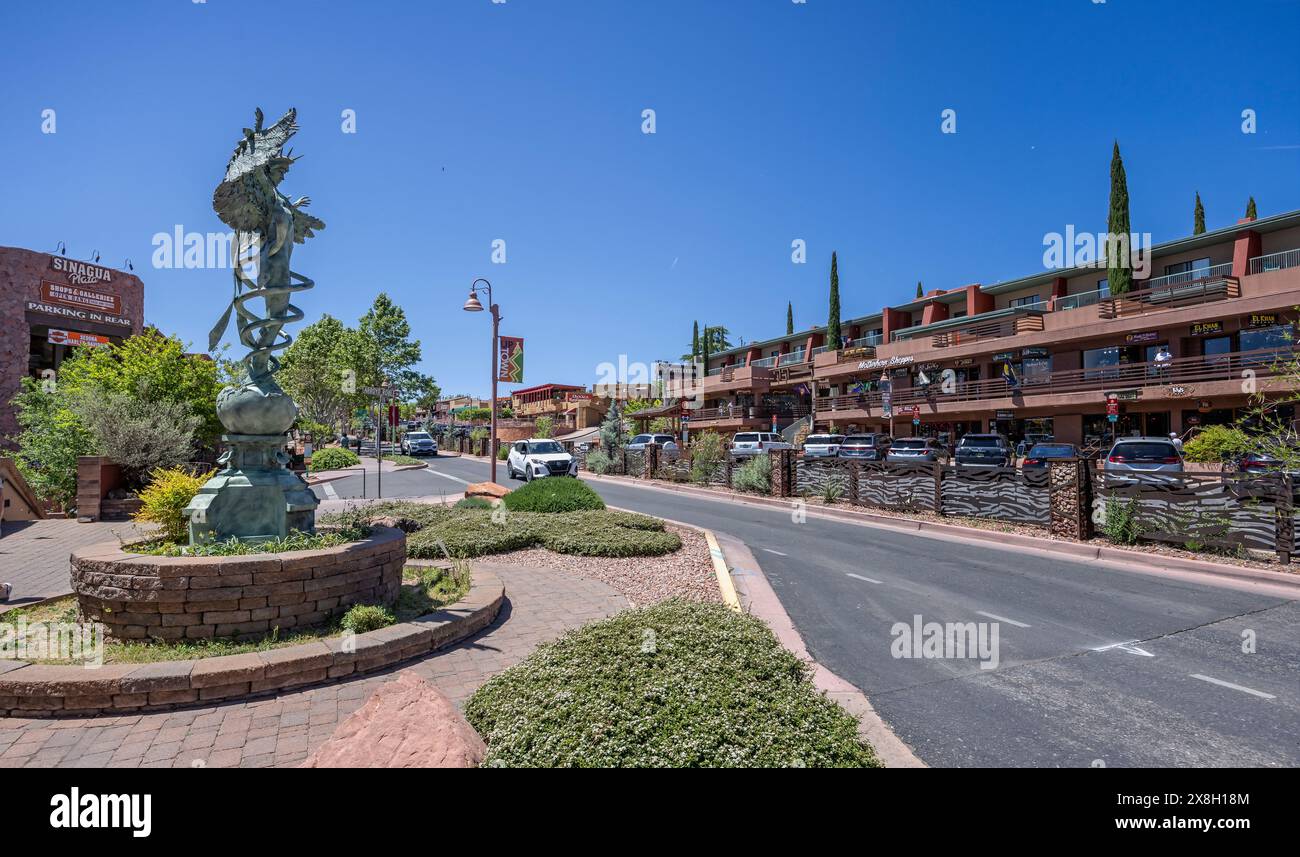 The Caduceus bronze statue or Angel statue - symbol for medicine - on ...