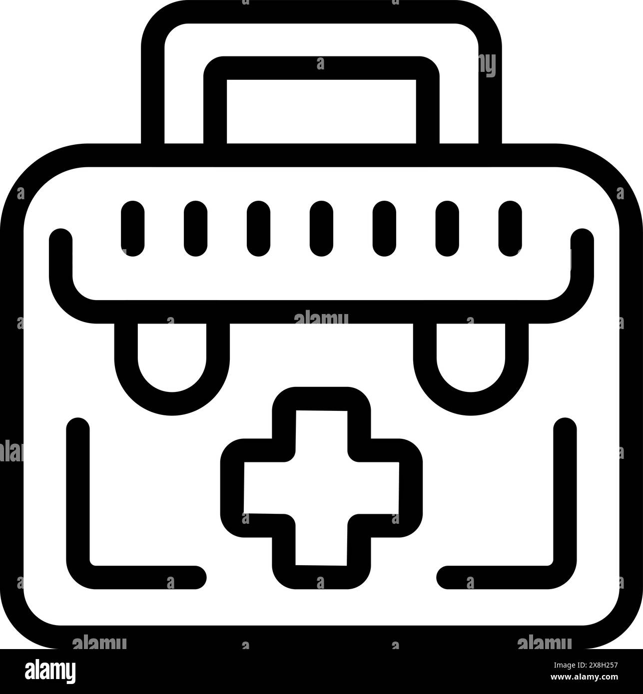 Doctor's medical bag icon with healthcare, first aid, and emergency ...