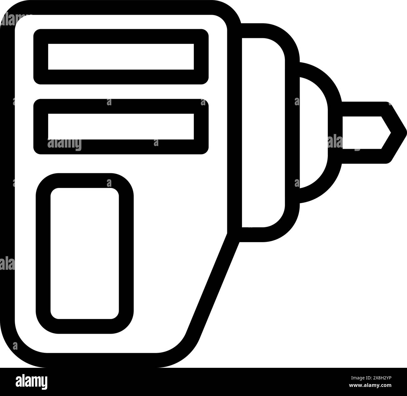 Isolated line drawing of a charger plug icon suitable for various power ...