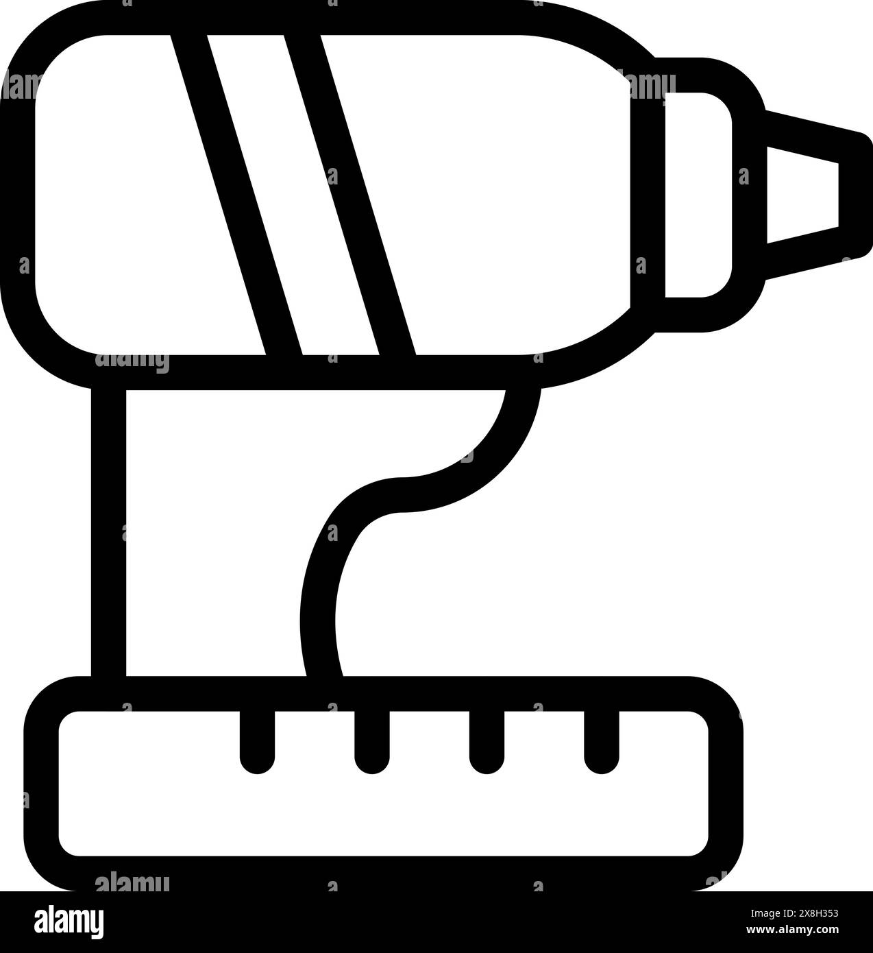 Vector illustration of a power tool icon resembling a cordless electric ...