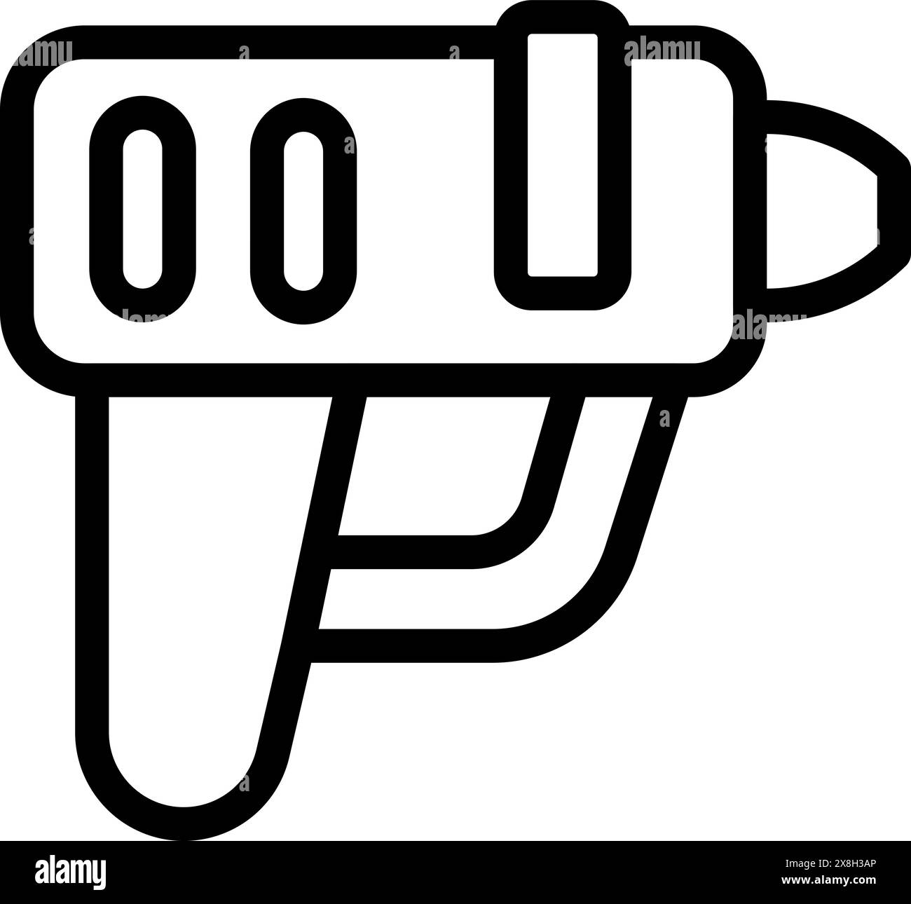 Vector illustration of a space gun icon in a simple linear style ...