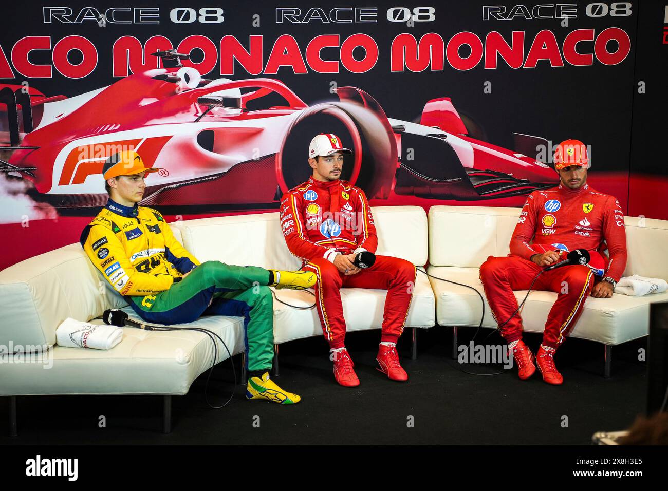 Monte-Carlo, Monaco. 25th May, 2024. #81 Oscar Piastri (AUS, McLaren Formula 1 Team), #16 ...