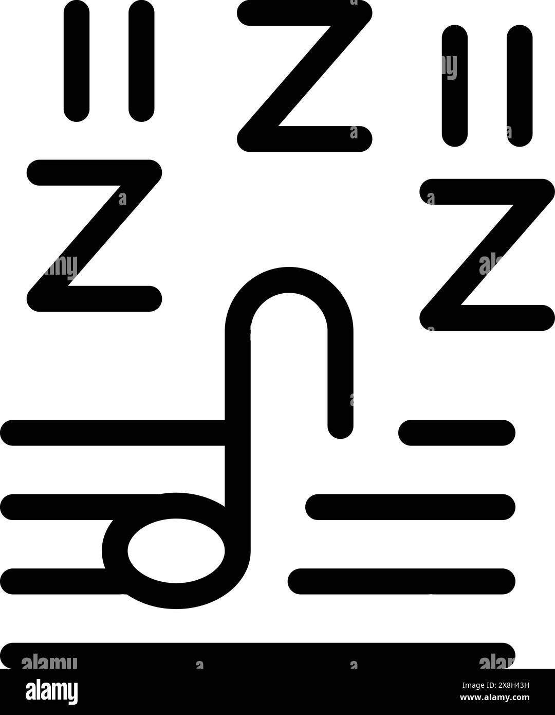 A stylized icon of musical notes and staff lines representing a melody ...