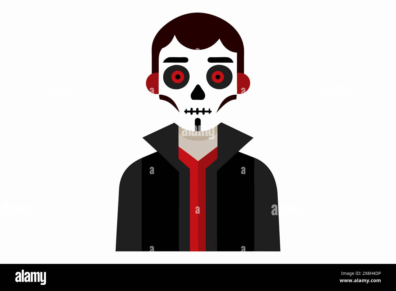 Boy with Day of the Dead makeup. Child with sugar skull face paint ...