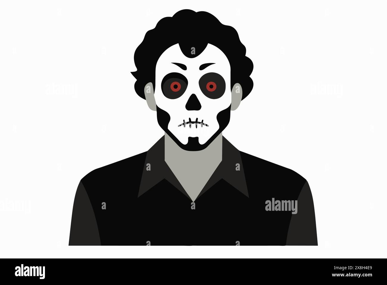 Man with Day of the Dead makeup. Male with sugar skull face paint ...