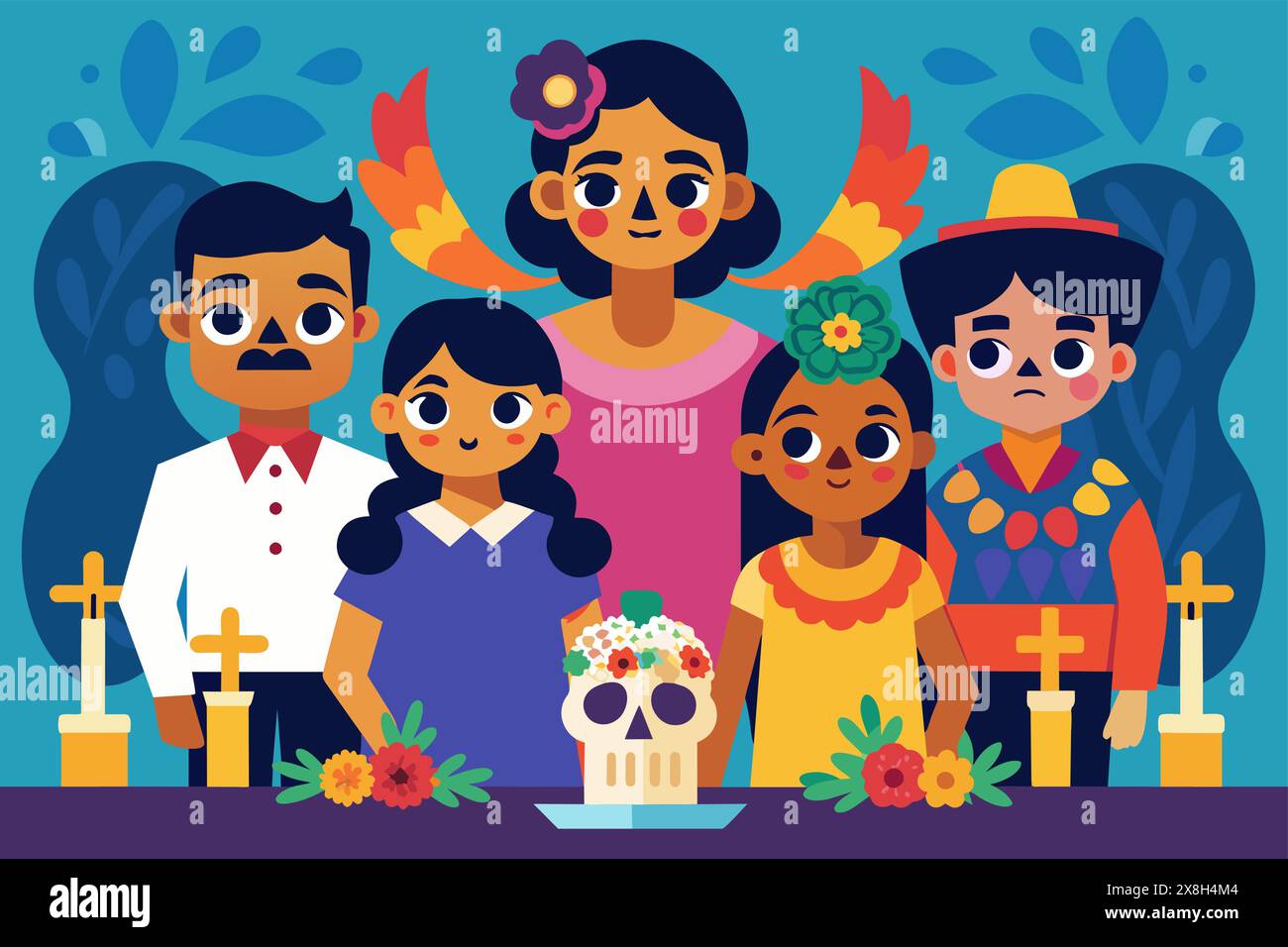 Painted skull artwork Stock Vector Images - Alamy