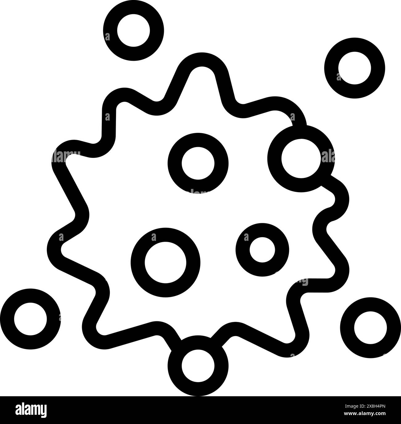 Stylized vector representation of a bacterial cell surrounded by ...