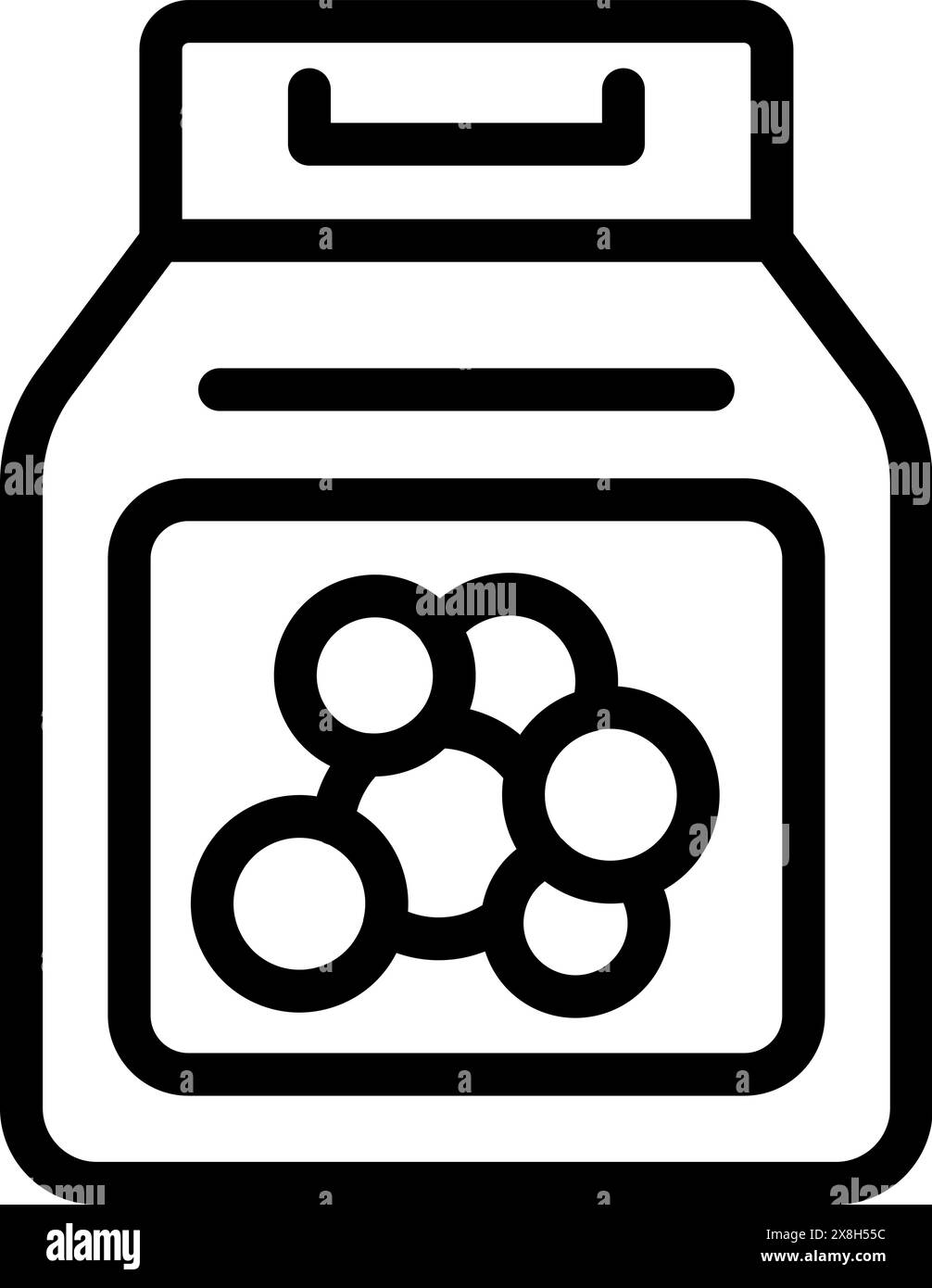 Simple black outline vector icon representing a sealed jar with visible ...