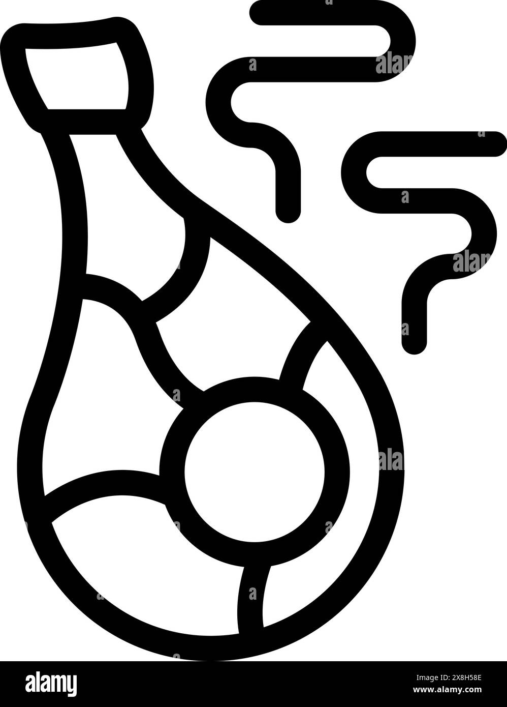 Black and white line art illustration of a whimsical potion bottle ...