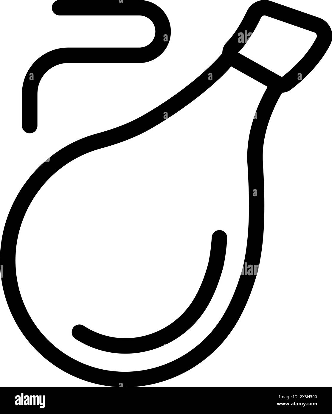 Simplified vector illustration of a hand grenade in a bold line art ...