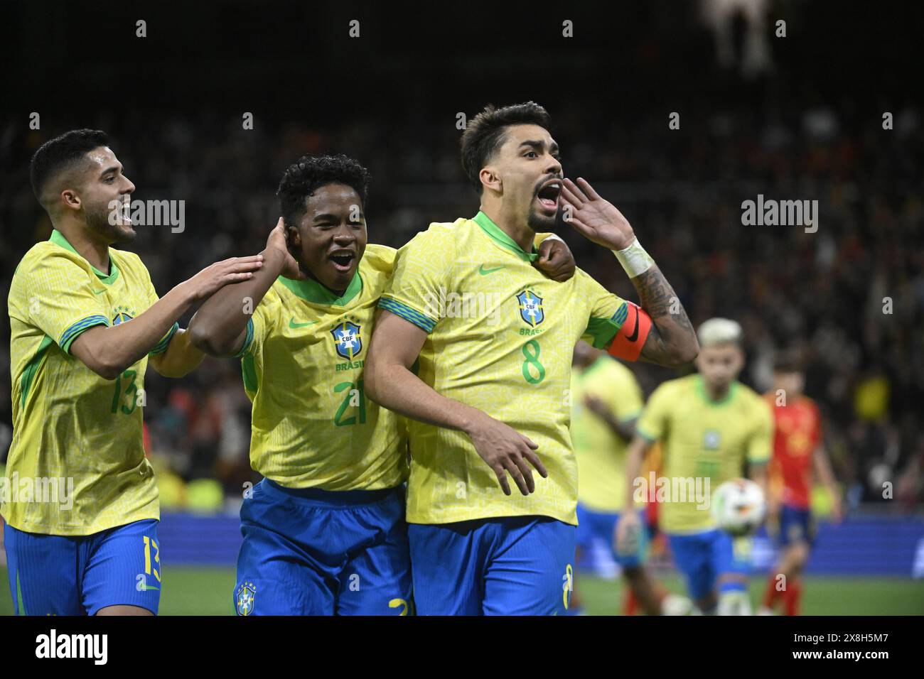 Madrid-Spain, March 26, 2024, Player Lucas Paqueta in action during a match between the ...