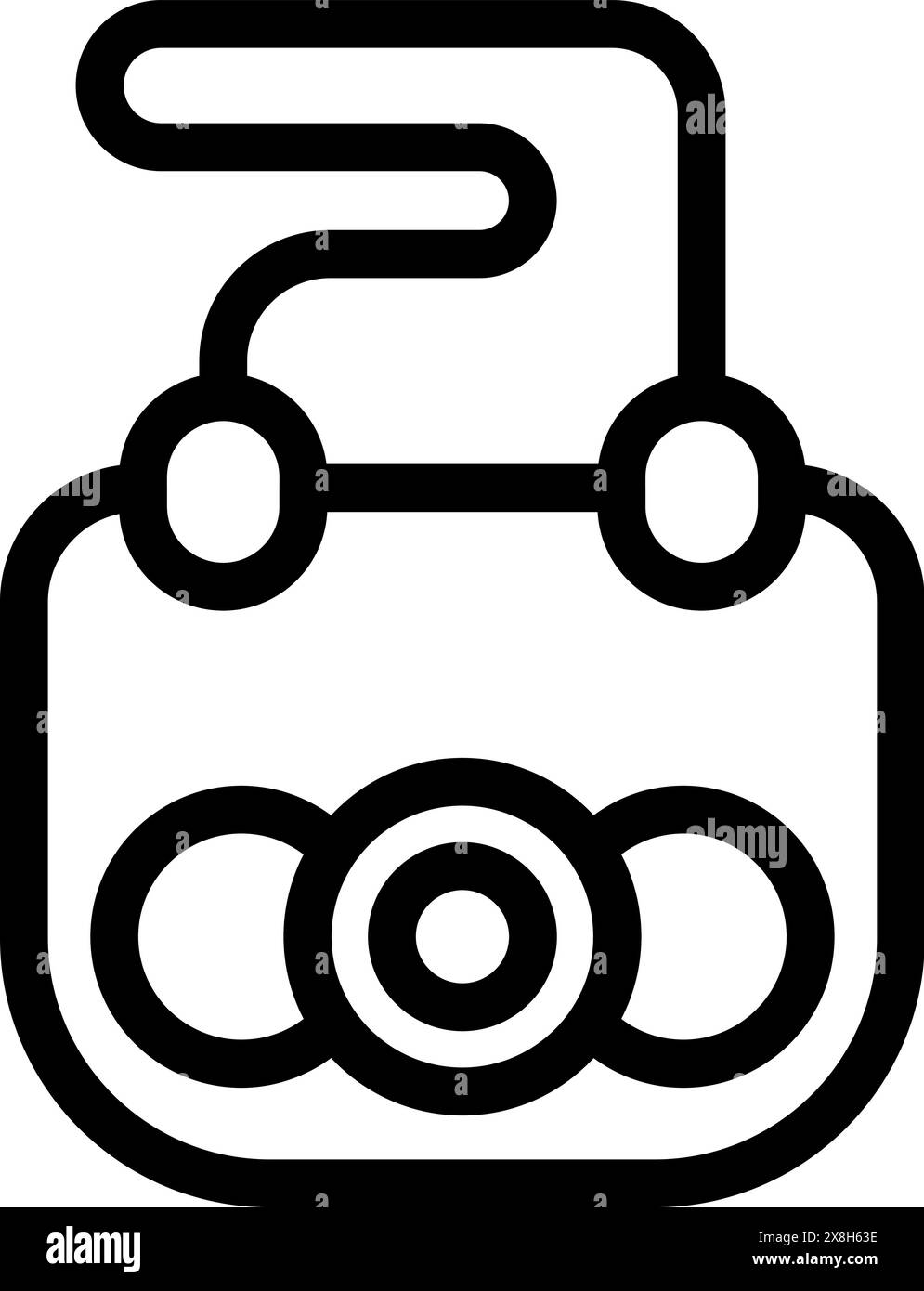 Minimalistic camera icon in outline style, isolated on a white ...