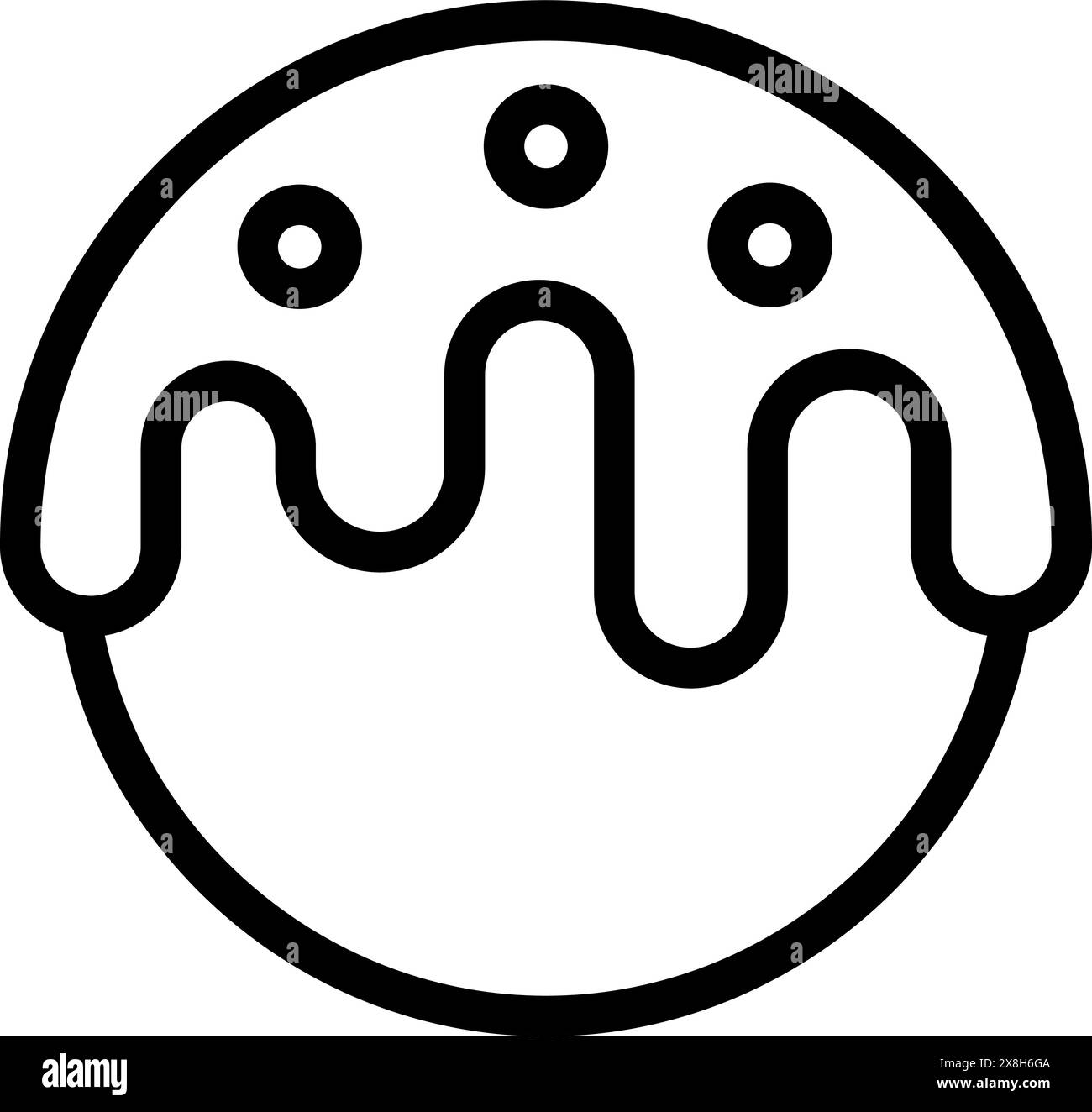 Simplistic line art design of a classic donut with icing, perfect for ...